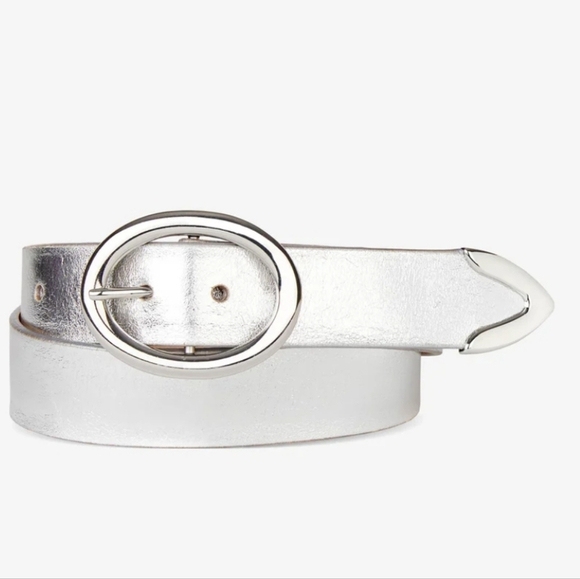 Michael Kors | Accessories | Bravo Eziz Silver Metallic Belt Sz 34 ...